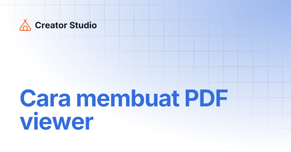 Cara membuat PDF viewer | Creator Studio